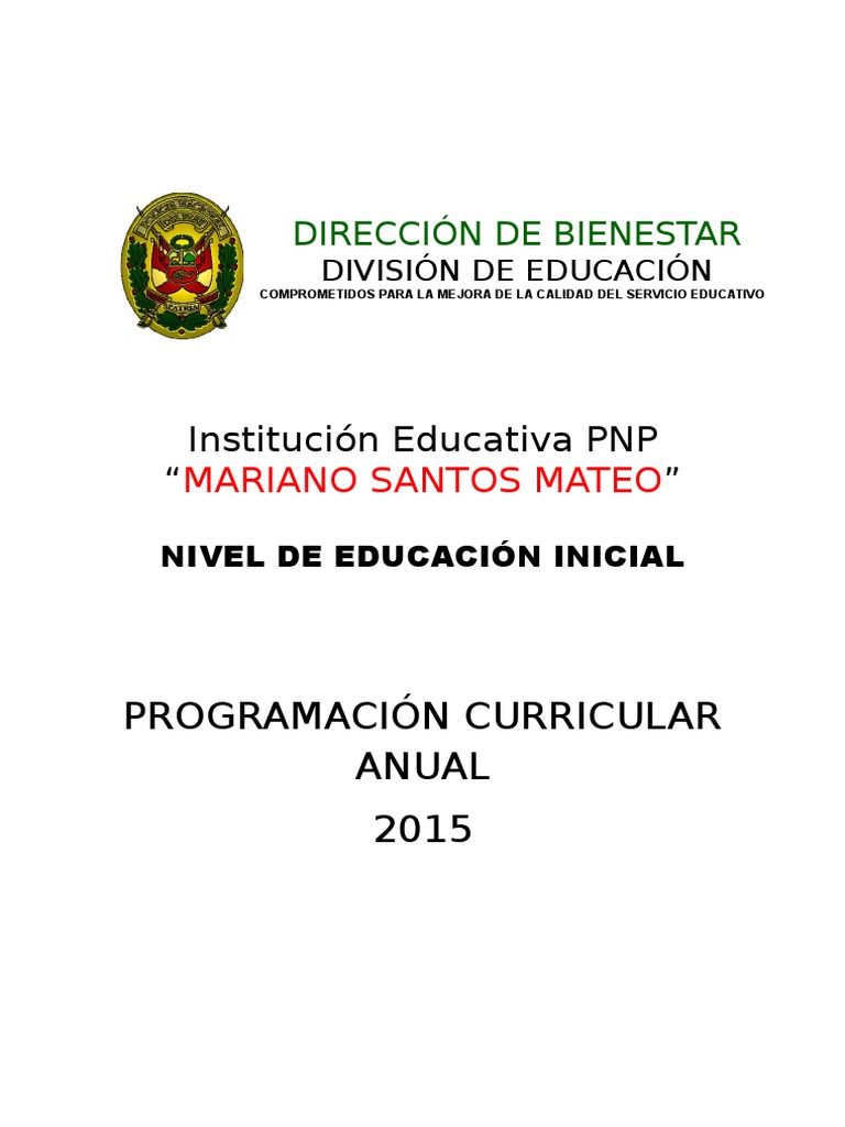 1 Programa Curricular Inicial II Ee PNP Integrado DCN - Rutas | PDF ...