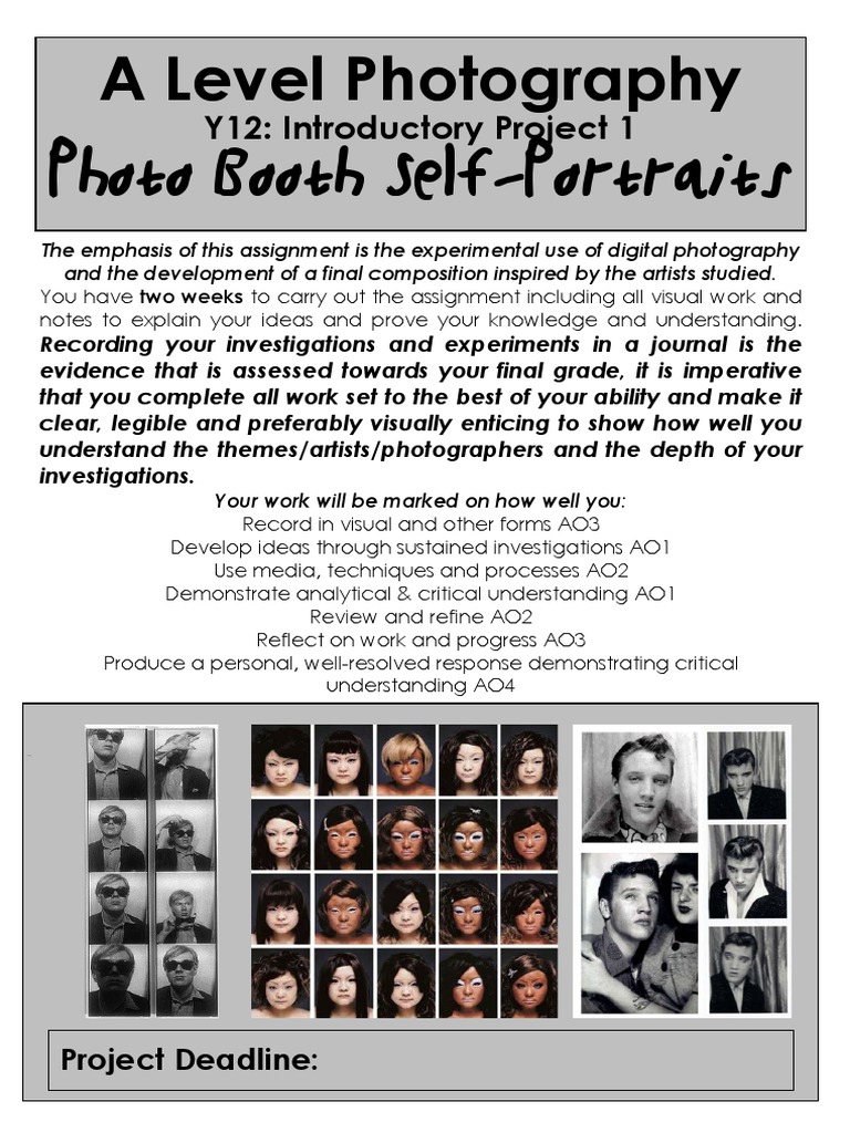 A Level Photography: Self-Portrait Project | PDF | Adobe Photoshop ...