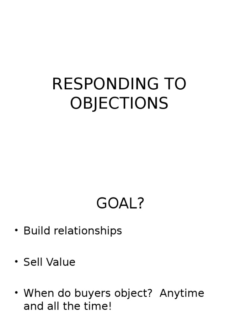 OVERCOMING OBJECTIONS | PDF | Sales | Business