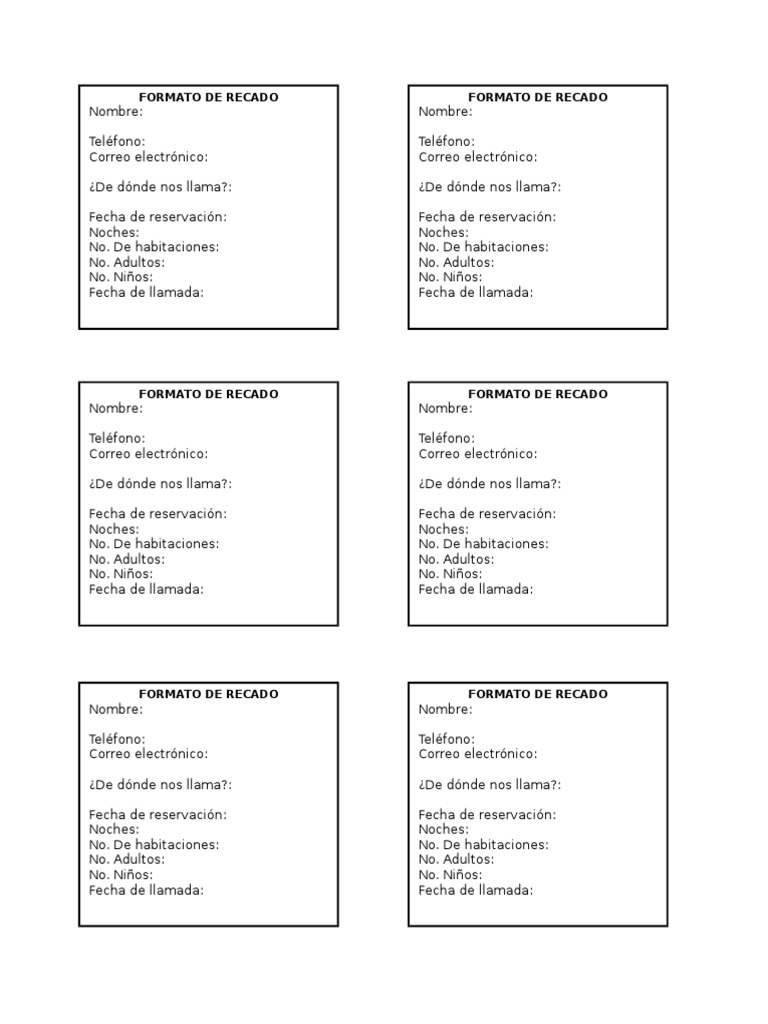 Formato de Recados | PDF | Artes del Lenguaje y Comunicación
