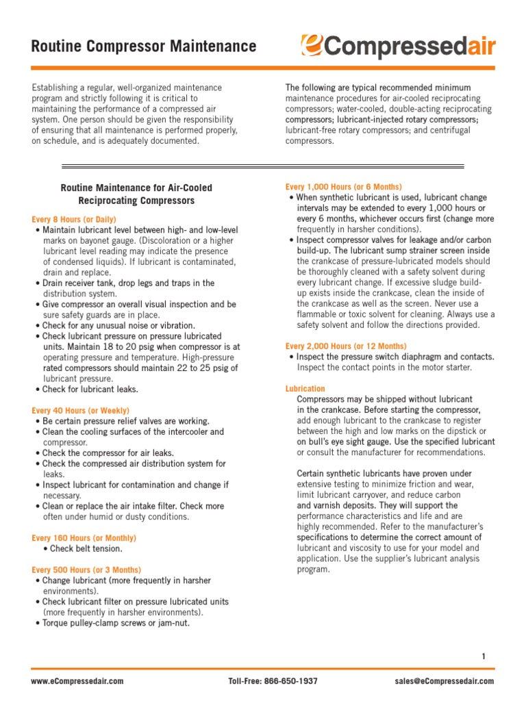 Compressor Checklist | Gas Compressor | Lubricant