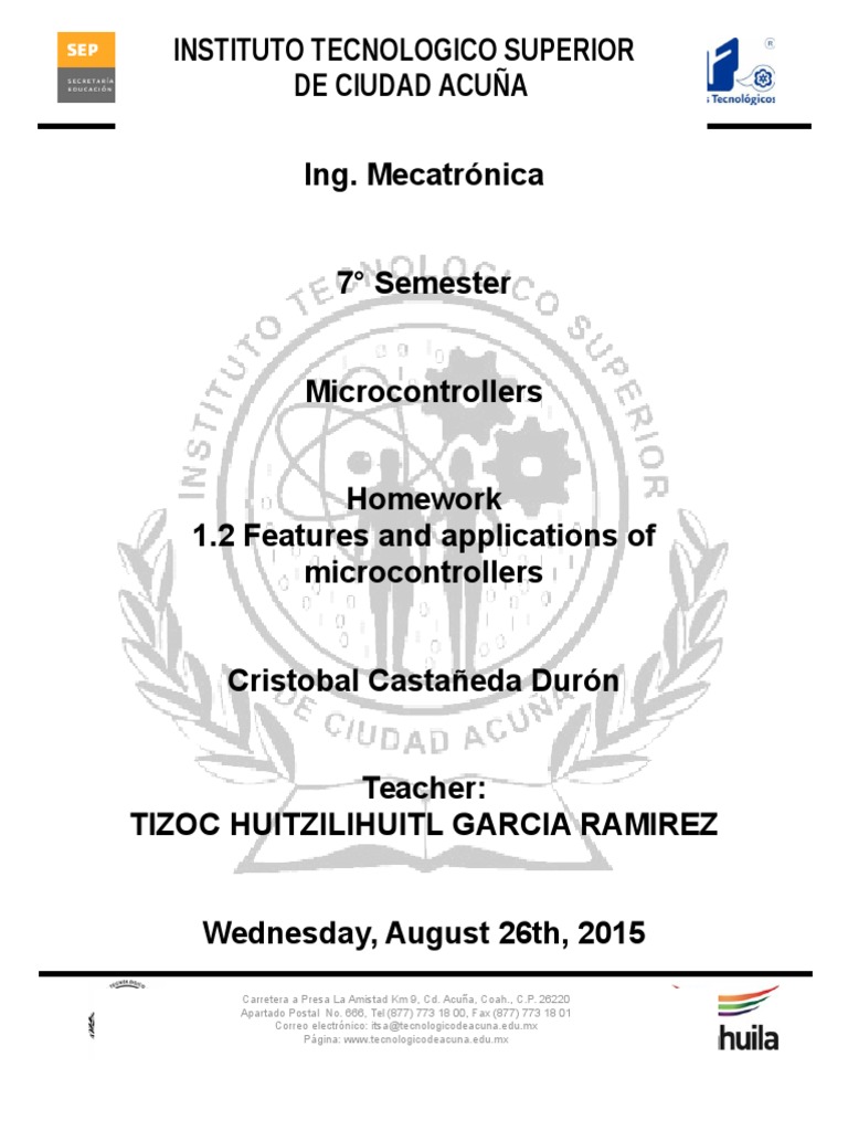 Microcontrollers Features | PDF | Microcontroller | Electrical Engineering