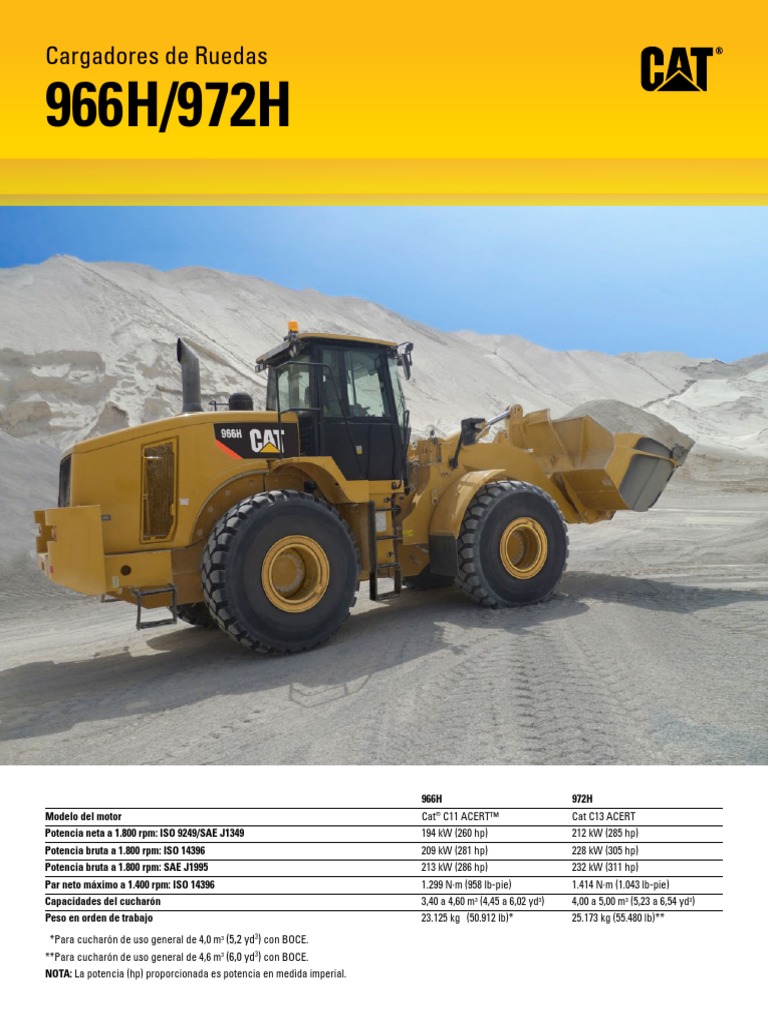 Cargador Frontal Cat 966 H | PDF | Ventilador mecánico | Ingeniería de ...