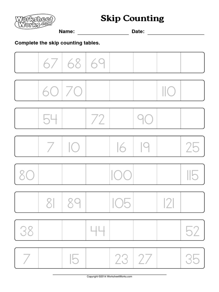 WorksheetWorks Skip Counting 4 | PDF