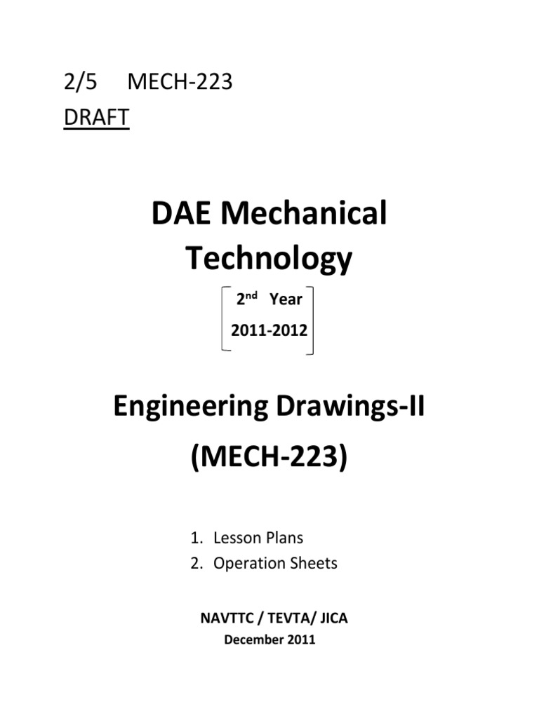 Engineering Drawings II Lesson Plans | PDF | Lesson Plan | Teachers