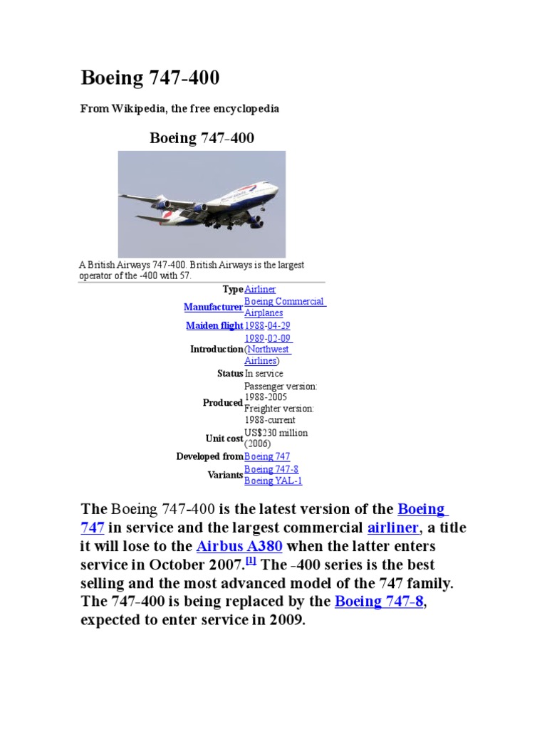 Boeing 747 | Aircraft Configurations | Aerospace Engineering