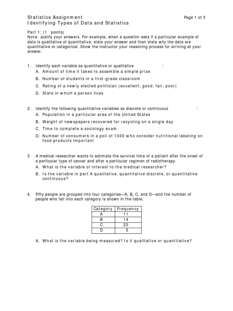 AP Statistics Problems #03 | PDF | Quantitative Research | Categorical ...