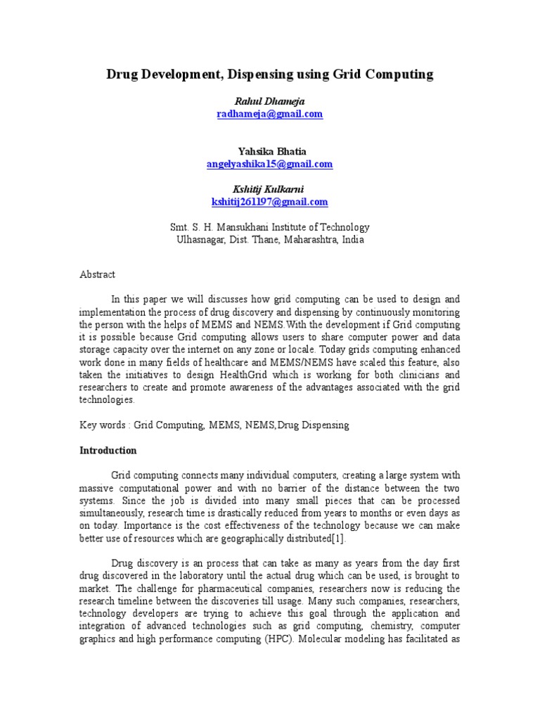 Grid Computing in Drug Discovery | PDF | Grid Computing | Server ...