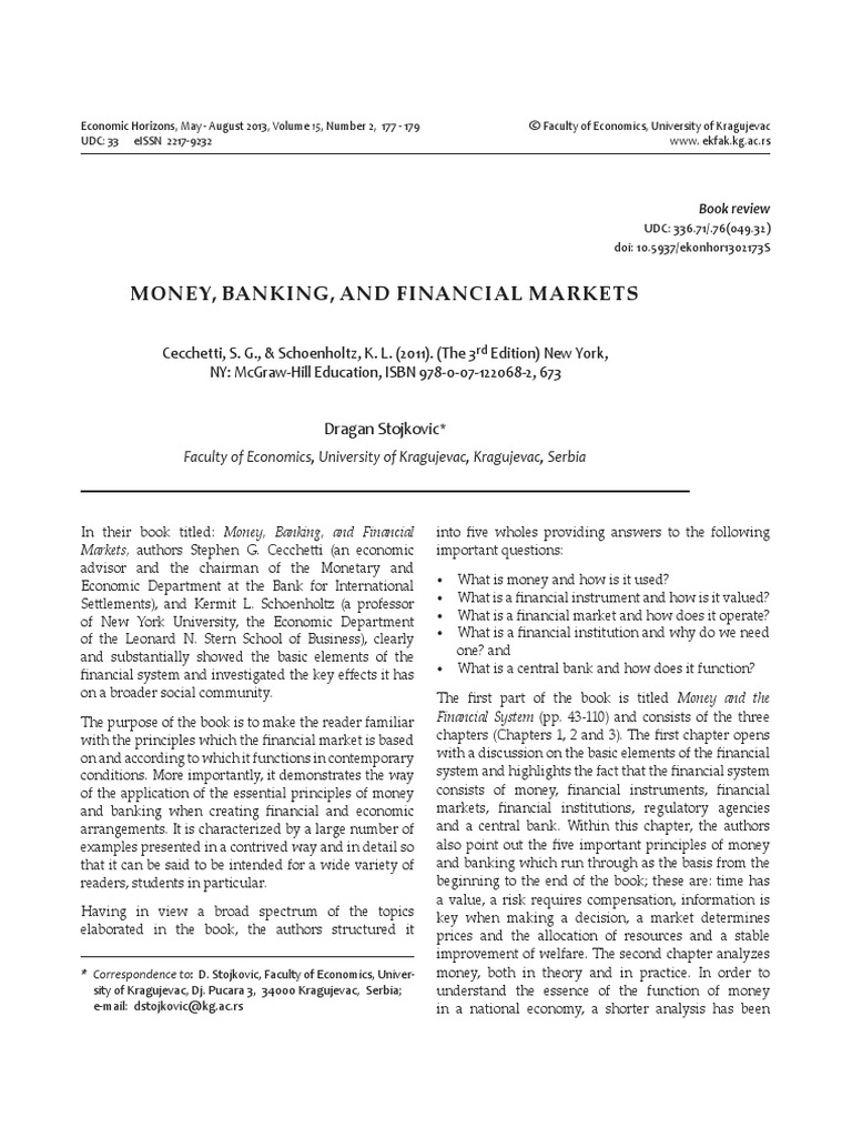 Money Banking and Financial Markets | PDF | Central Banks | Banks