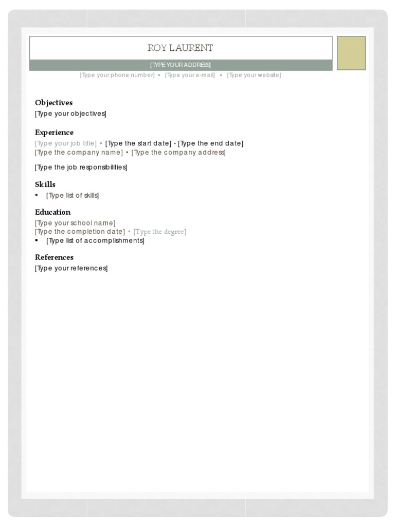 Resume Template for Professionals | PDF
