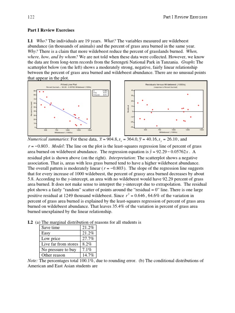 Part I Review Exercises | PDF | Regression Analysis | Statistics