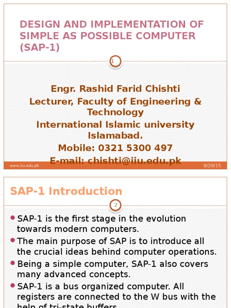 Design and Implementation of Simple As Possible Computer (SAP-1) | PDF | Instruction Set ...