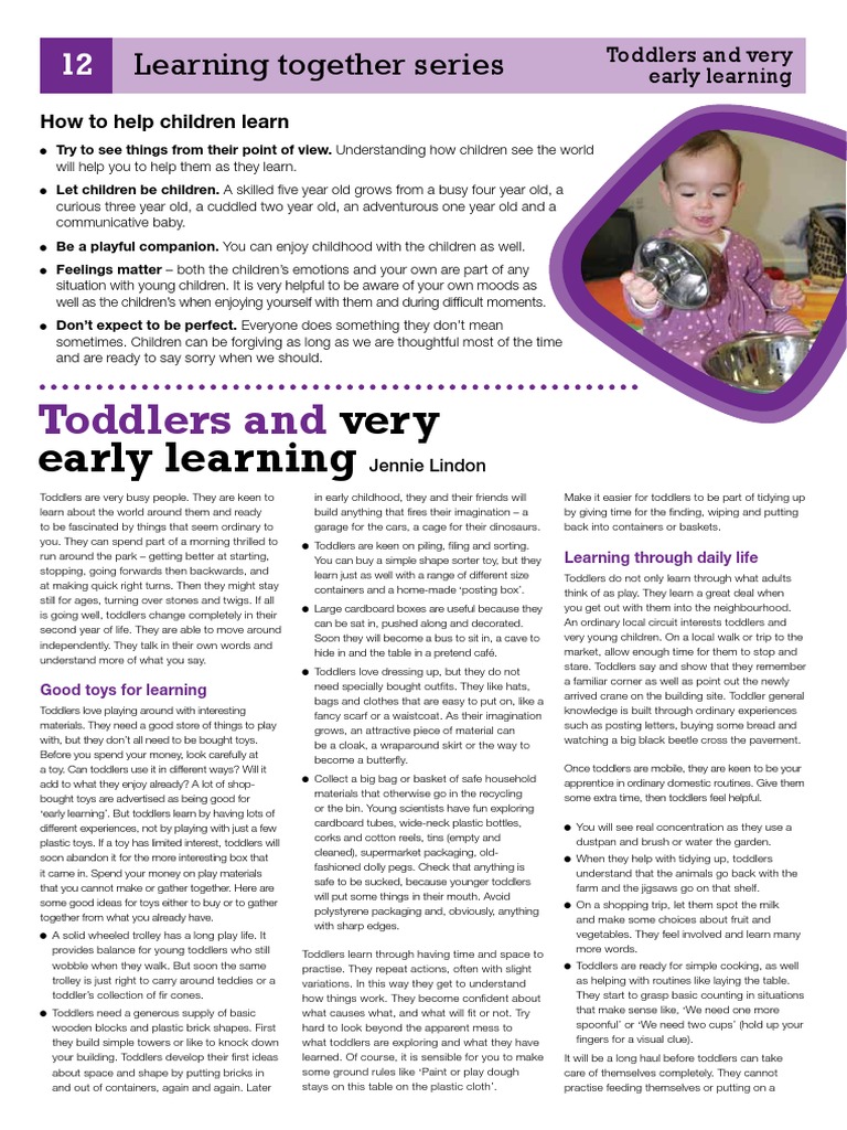 Toddlers Very Early Learning | PDF | Toys | Toddler