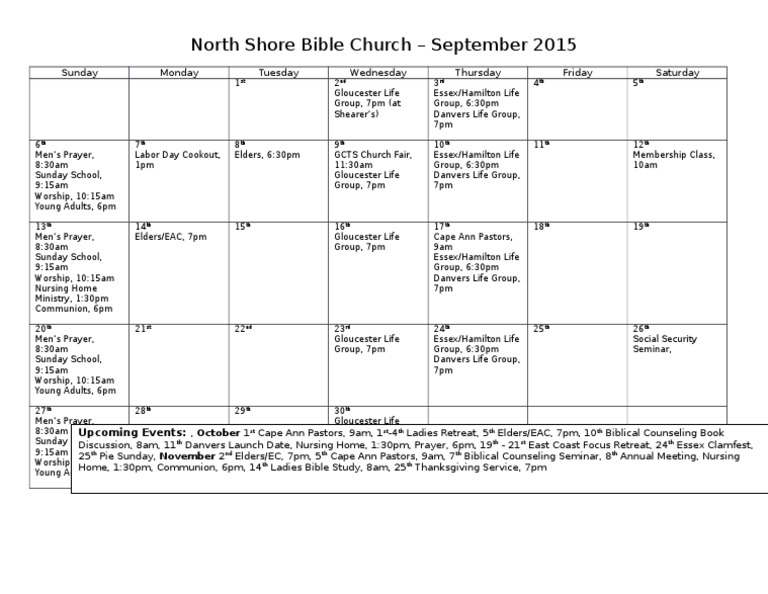 NSBC September Calendar | PDF