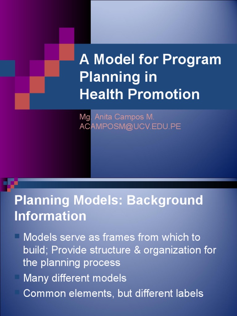 Models For Program Planning in Health Promotion OK | PDF | Policy ...