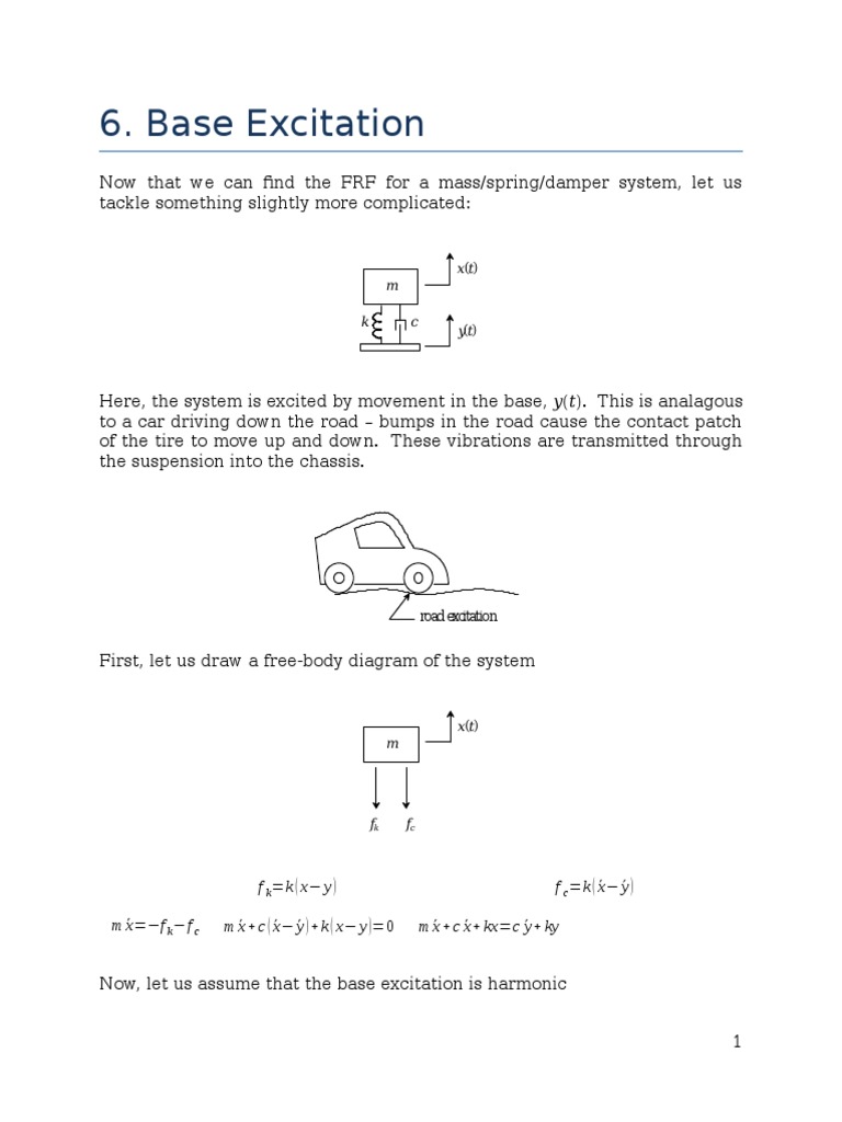 Base Excitation | PDF | Resonance | Electrical Engineering