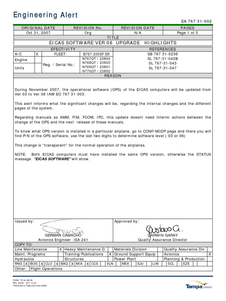 Ea 767 31-002 Eicas Upgrade Ops6 PDF | PDF | Computer Engineering ...