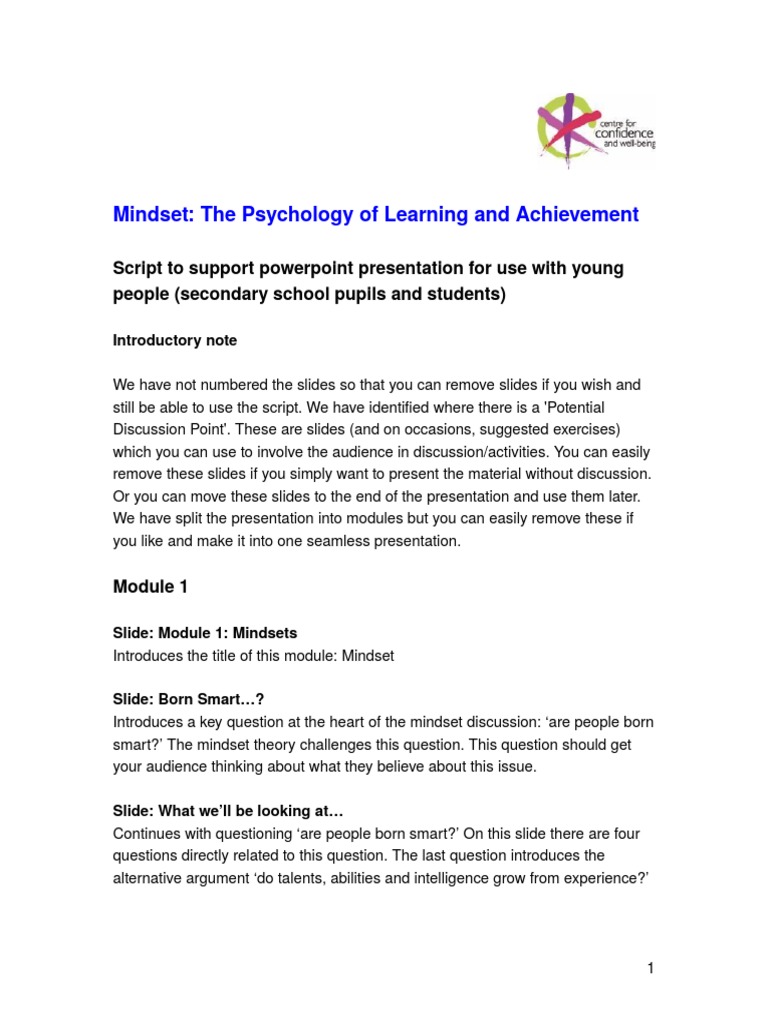 Growth Mindset in Learning Psychology | PDF | Dendrite | Neuron