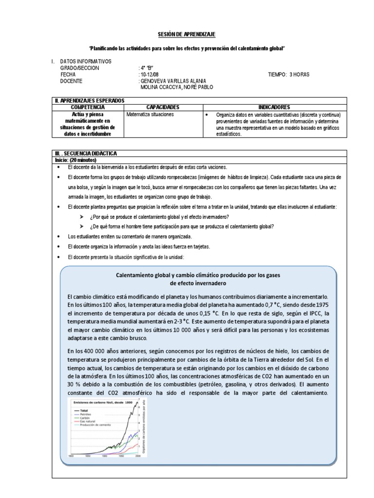 Actividades sobre Calentamiento Global | PDF | Calentamiento global ...
