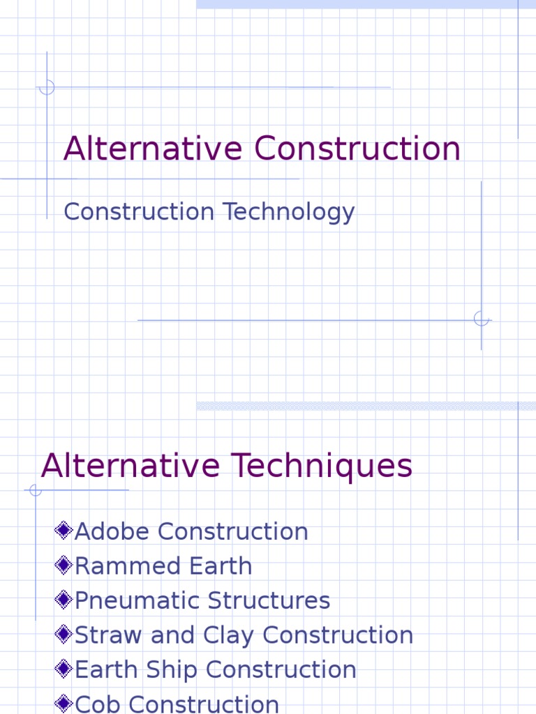 Innovative Alternative Construction Methods | PDF | Building | Nature