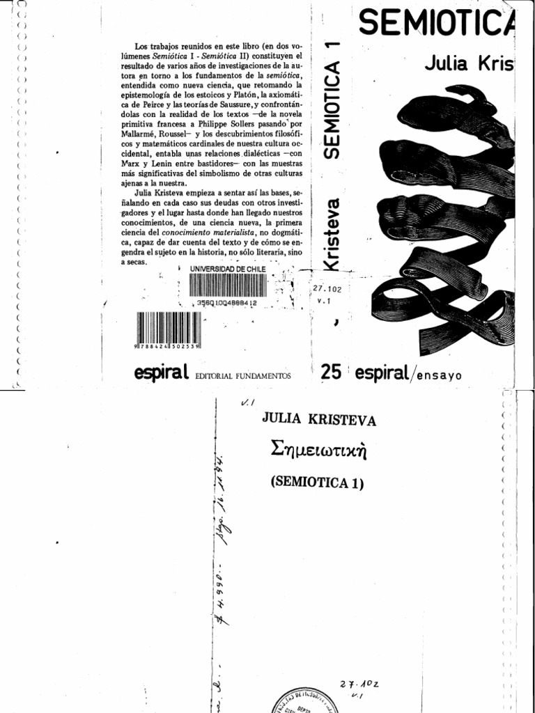 Semiotica I Julia Kristeva Seleccion Teoria I | PDF