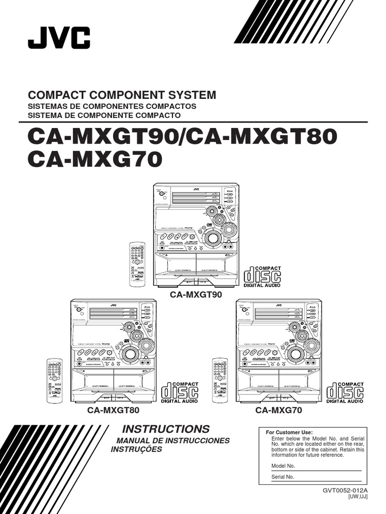 Modular JVC mx-gt80 | PDF | Casete compacto | Disco compacto