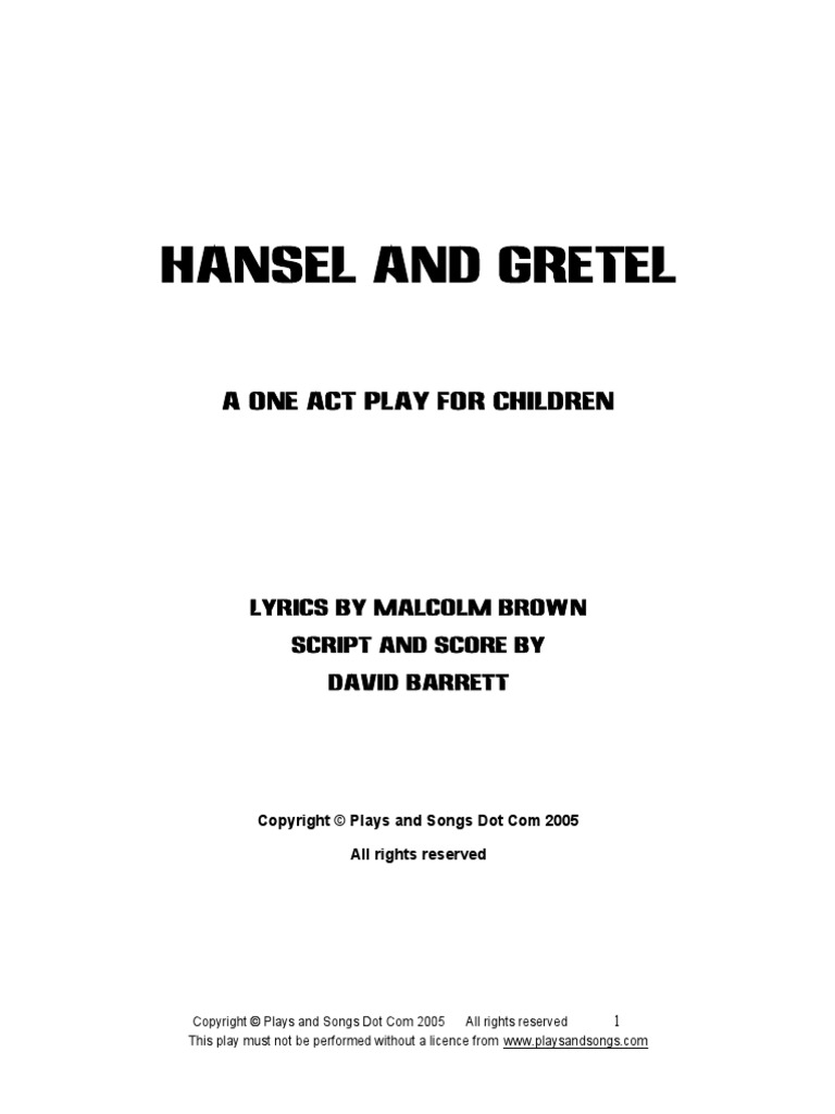 Hansel and Gretel Script Locked | PDF | Elves | Song Structure