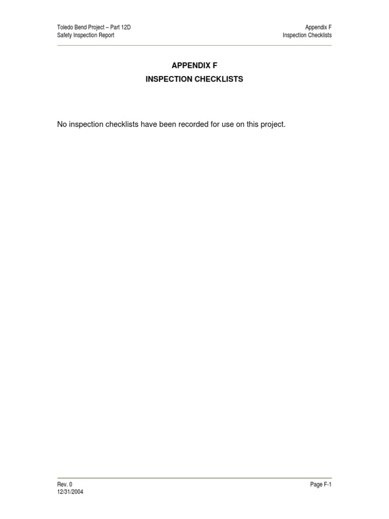 No Inspection Checklists Have Been Recorded For Use On This Project | PDF