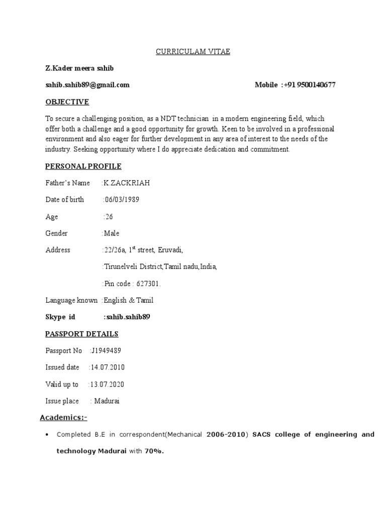 NDT Inspector Resume | PDF | Nondestructive Testing | Pipe (Fluid ...