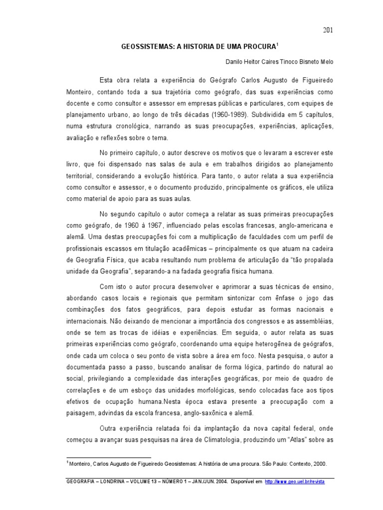 Geossistemas A Historia de Uma Procura PDF | PDF | Geografia | Ambiente ...