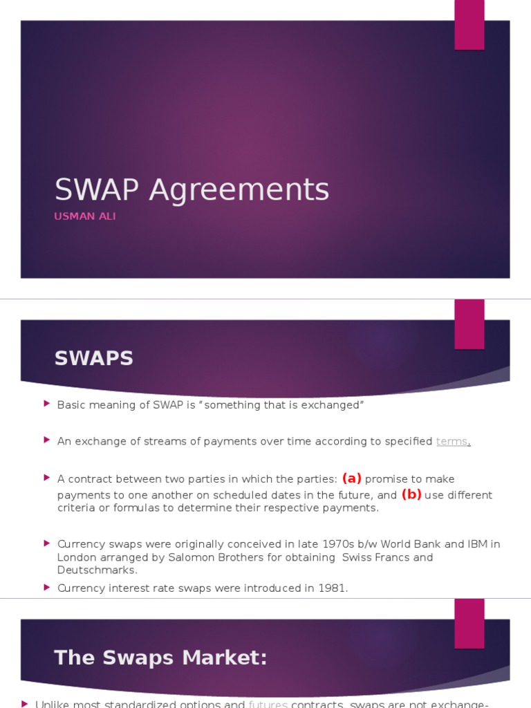 SWAP Agreements: Usman Ali | PDF | Interest Rate Swap | Swap (Finance)
