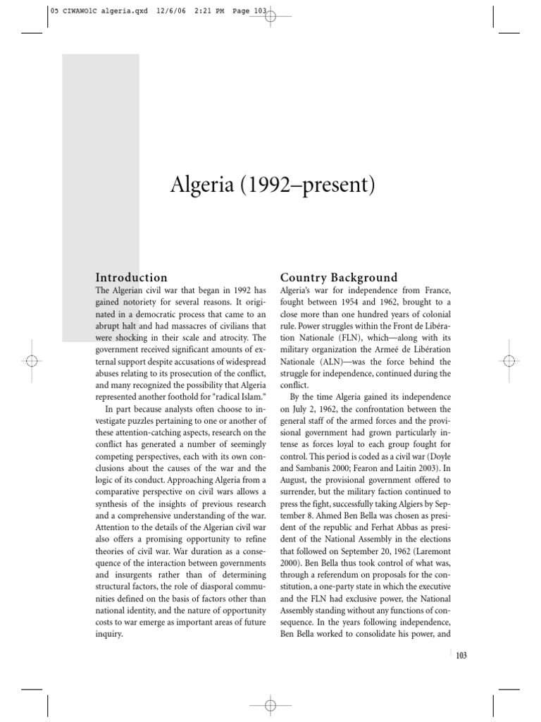 Algeria History 1992 | PDF | Algeria | Civil War