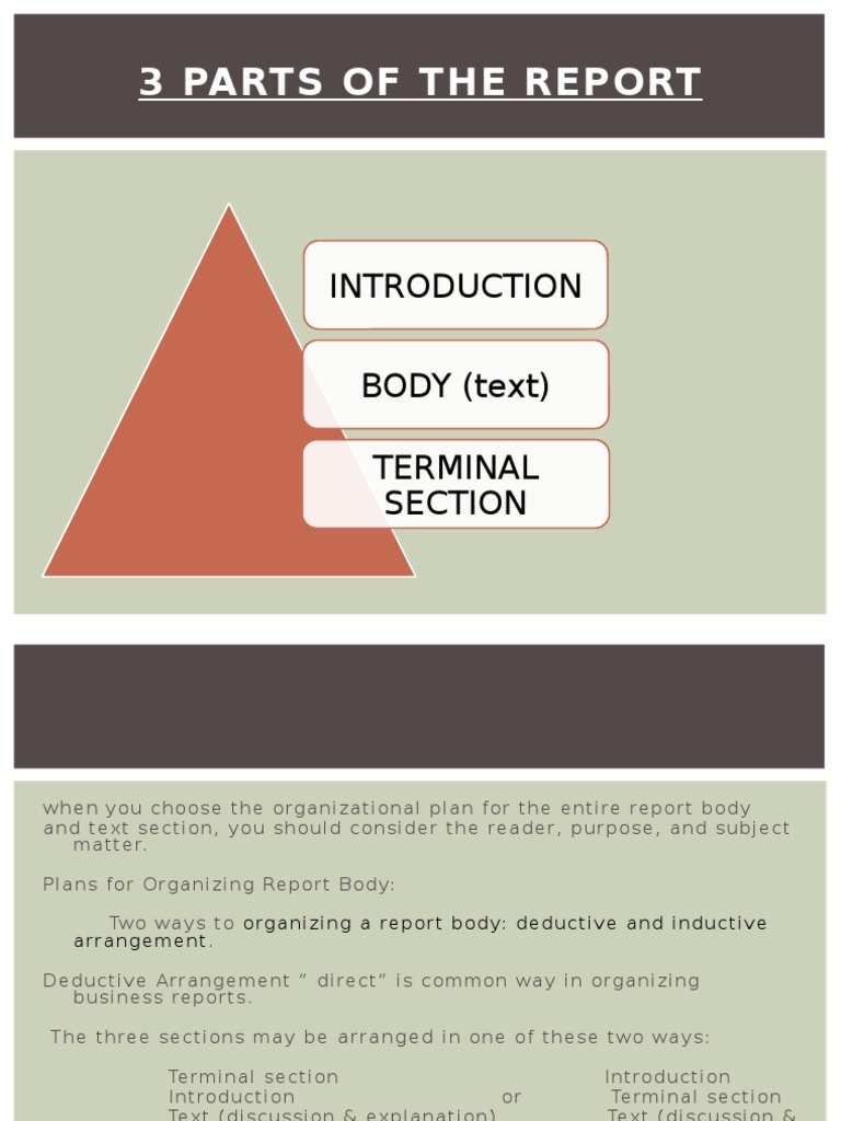 3 Parts of The Report: BODY (Text) Terminal Section | Download Free PDF ...