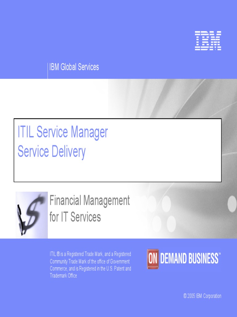 ITIL Service Manager Service Delivery: Financial Management For IT ...