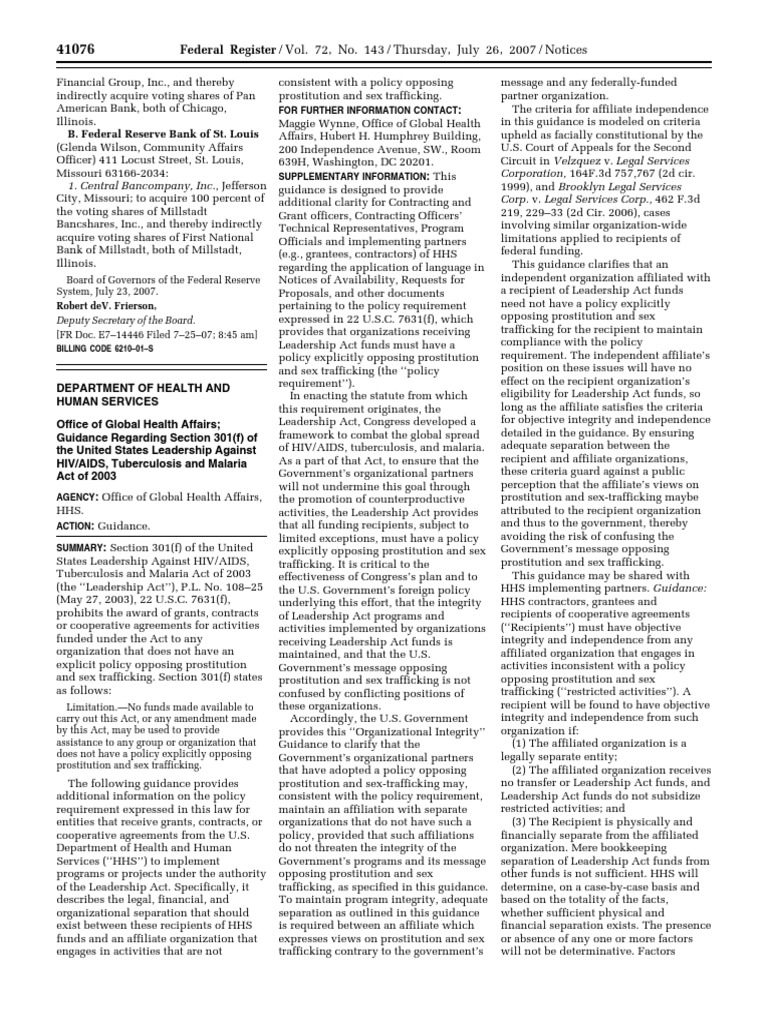 Federal Register / Vol. 72, No. 143 / Thursday, July 26, 2007 / Notices ...