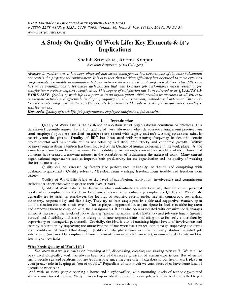 A Study On Quality Of Work Life- Key Elements and it’s Implications.pdf ...