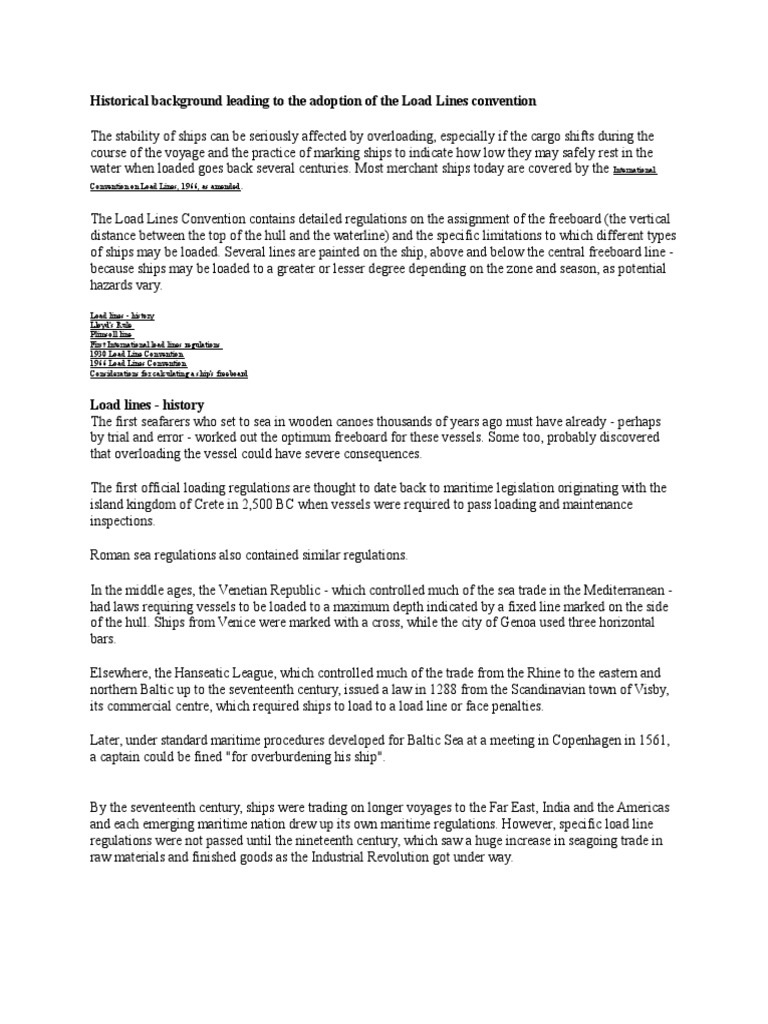 Load Lines | Ships | Shipping