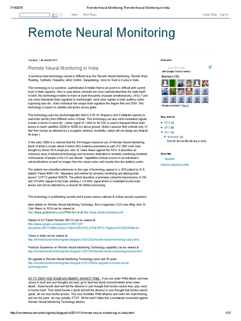 Remote Neural Monitoring - Remote Neural Monitoring in India PDF | PDF ...
