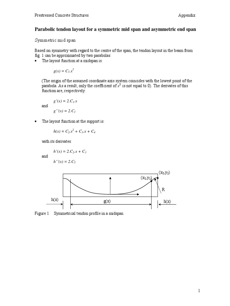 Parabolic Tendon Profiles in Concrete | PDF
