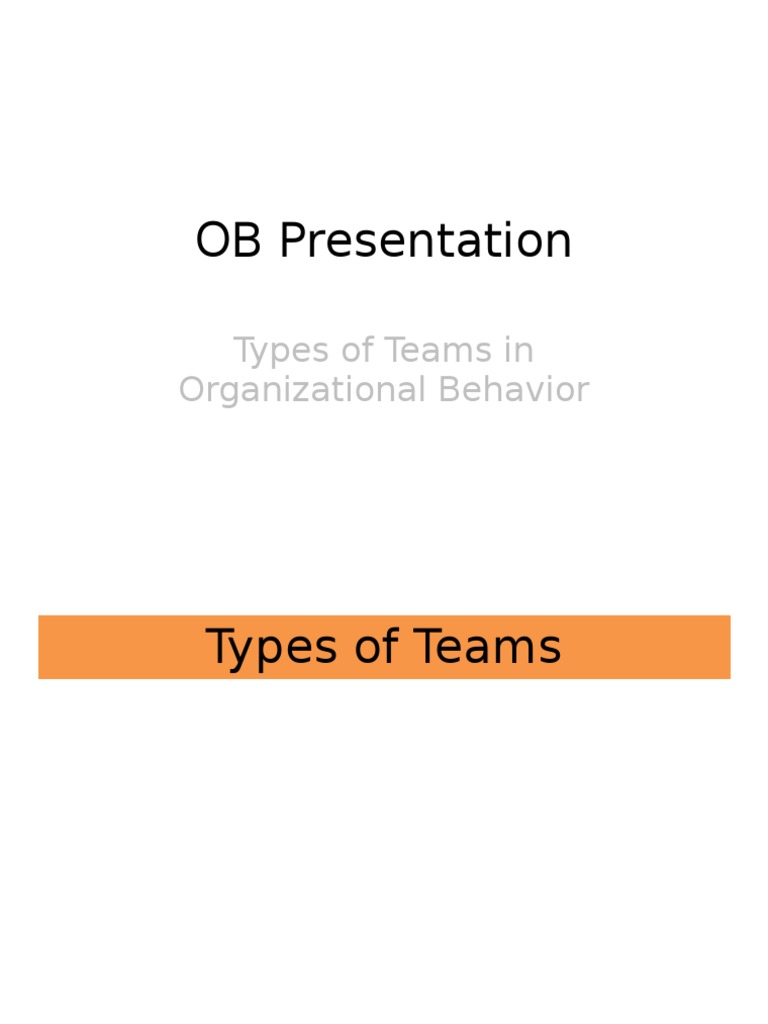 Types of Teams in Organizational Behavior | PDF | Industrial And ...