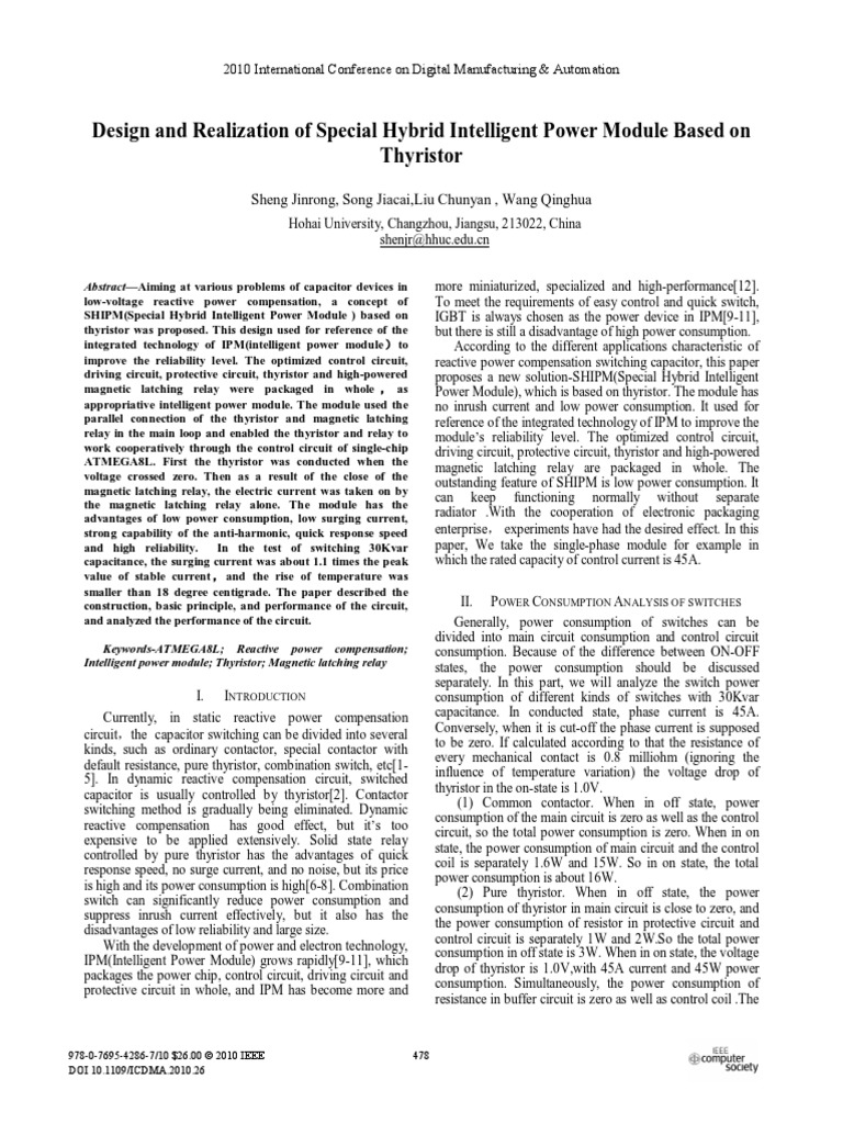 Design and Realization of Special Hybrid Intelligent PowerModule Based ...