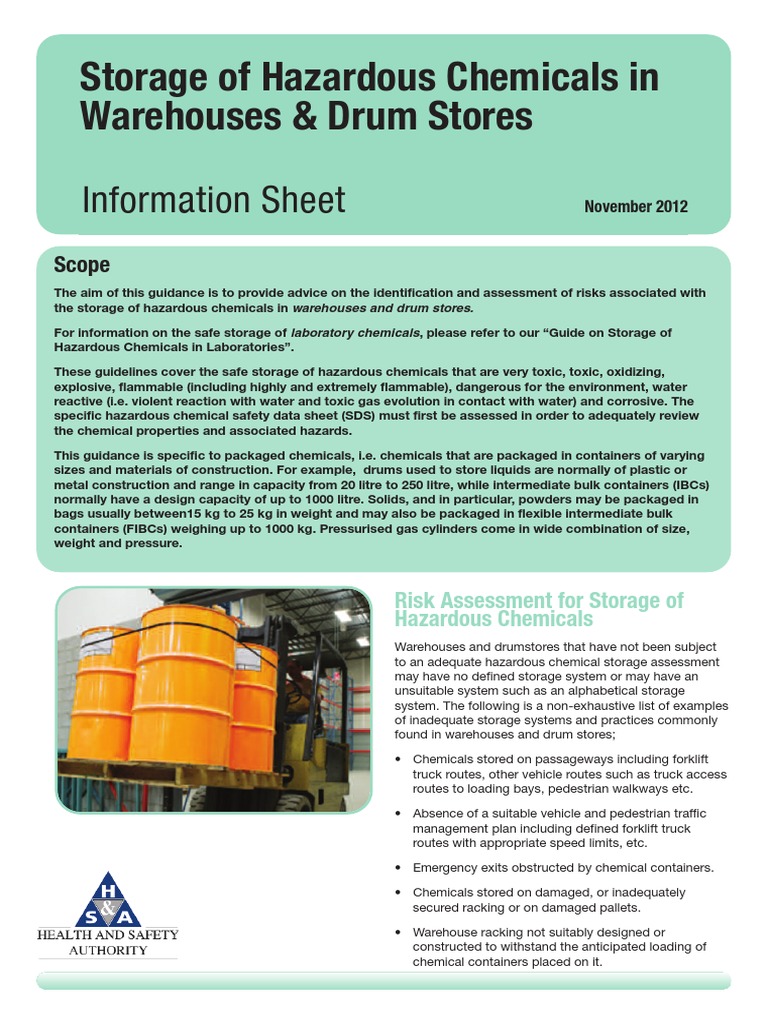 Storage of Hazardous Chemicals in Warehouses and Drum Stores ...