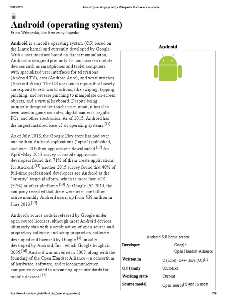 Android (Operating System) - Wikipedia, The Free Encyclopedia | Android ...
