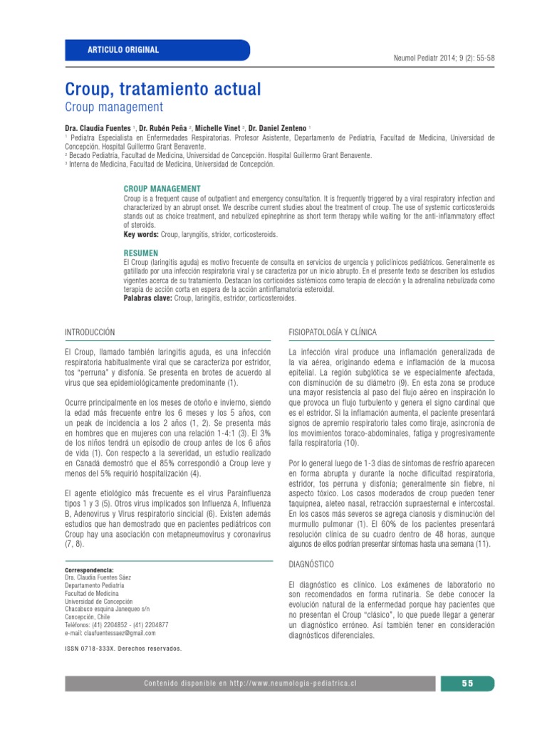 Manejo del Croup en Niños: Guía Actual | PDF