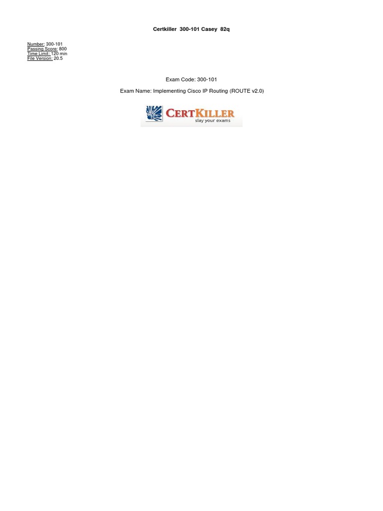 CCNP Route 300-101 Dump by Alozie Charles | PDF | Transmission Control Protocol | I Pv6