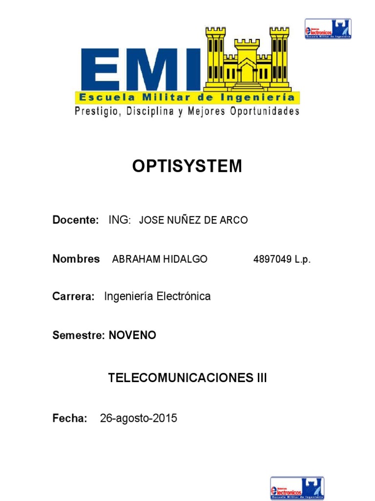 Diseño y Simulación en OptiSystem | PDF | Láser | Diodo emisor de luz