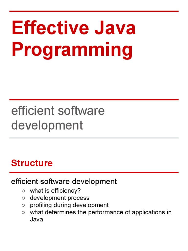 Effective Java Programming: Efficient Software Development | PDF ...