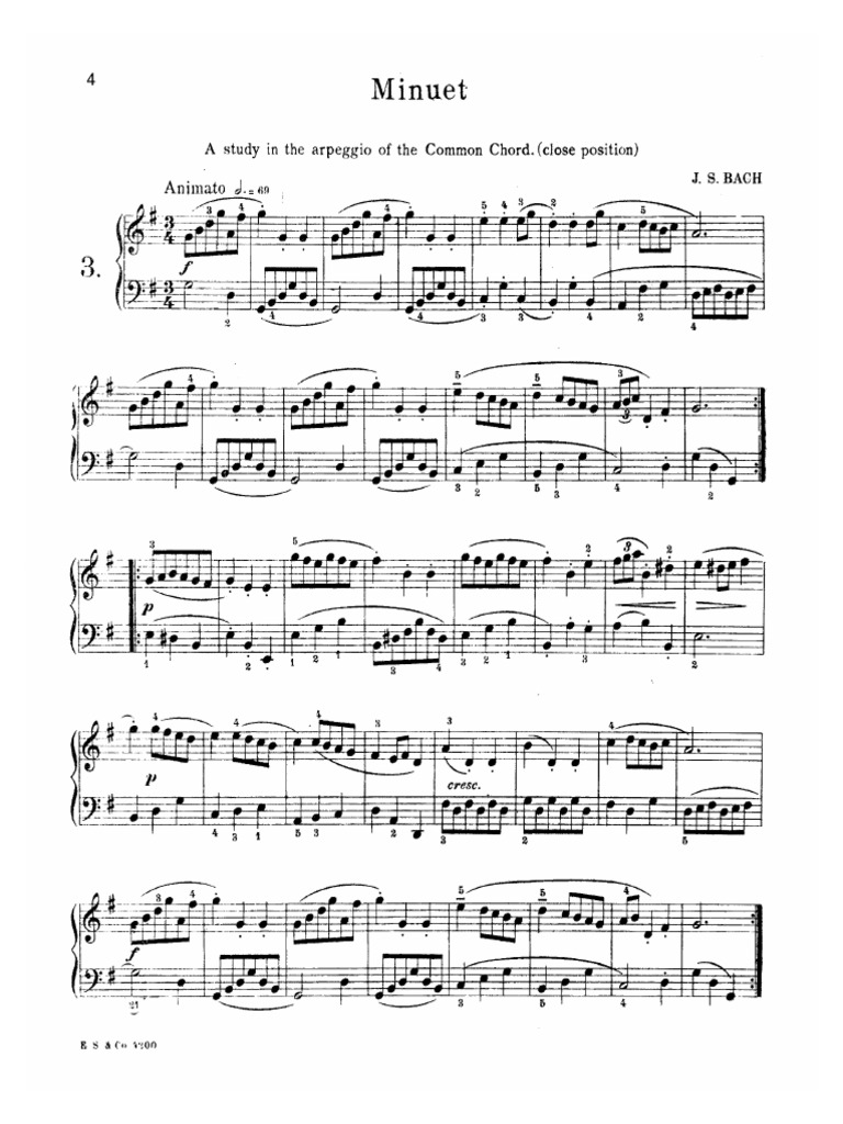J. S. Bach - Minuet en Sol Mayor | PDF