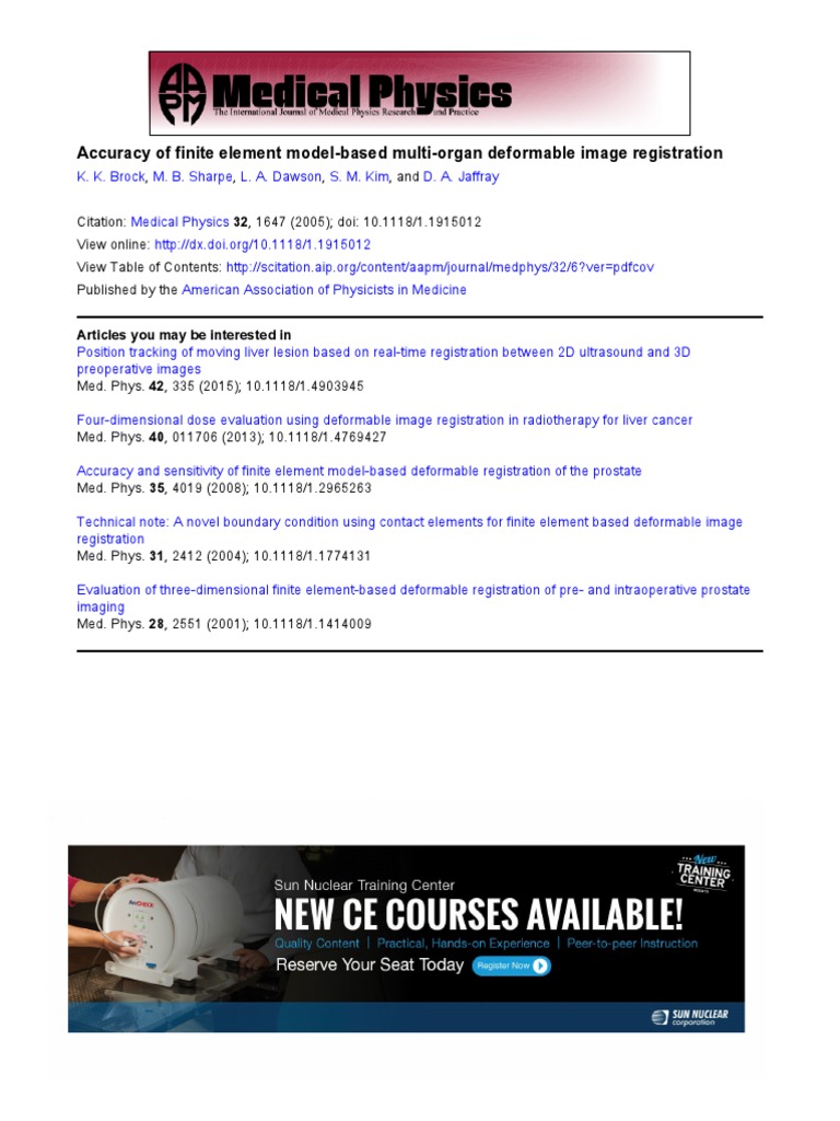 Accuracy of Finite Element Model-Based Multi-Organ Deformable Image ...