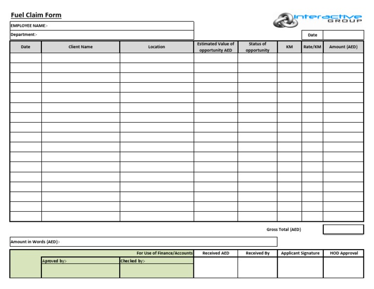 Fuel Claim Form: Aproved By:-Checked By | PDF | Economies | Business
